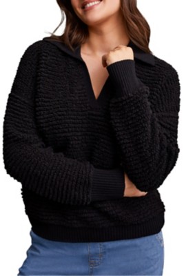 Women's Tribal Oversized Polo Pullover Sweater