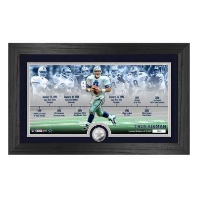 Troy Aikman Cowboys Career Timeline Silver Coin Pano Photo Mint ...
