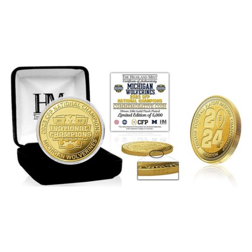 Highland Mint Michigan Wolverines 2023 CFP National Champions Gold Coin