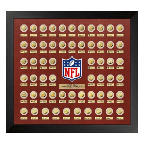 Highland Mint NFL Gold Super Bowl Flip Coin Collection Frame Set of 59 ...