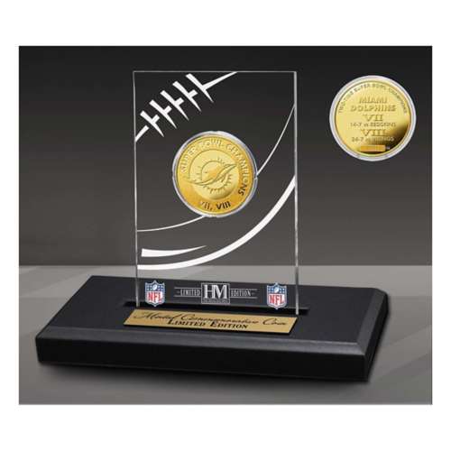 Miami Dolphins 2x Super Bowl Champions Gold Coin with Acrylic Display ...