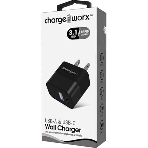 Chargeworx USB+USB C Metal Wall Charger | SCHEELS.com