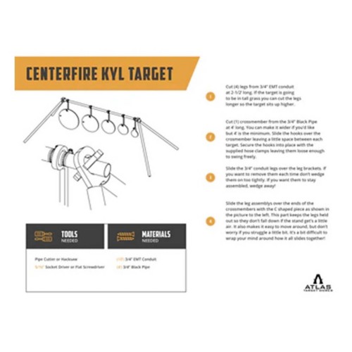 Atlas Target Works Know Your Limits KYL 3/8" Centerfire 4"-12" 3/8" Steel Targets