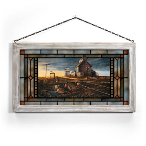 Wild Wings Prairie Skyline - Pheasants - Framed Stained Glass by Terry ...