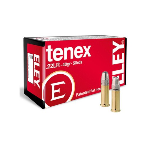 ELEY Tenex Flat Nose 22 Long Rifle Rimfire Ammunition 50 Round Box