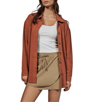 Women's 7 Diamonds REV Ribbed Relaxed Long Sleeve Shacket