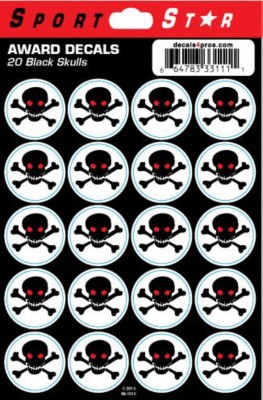 Sportstar Atheletics Skull Sticker Sheet