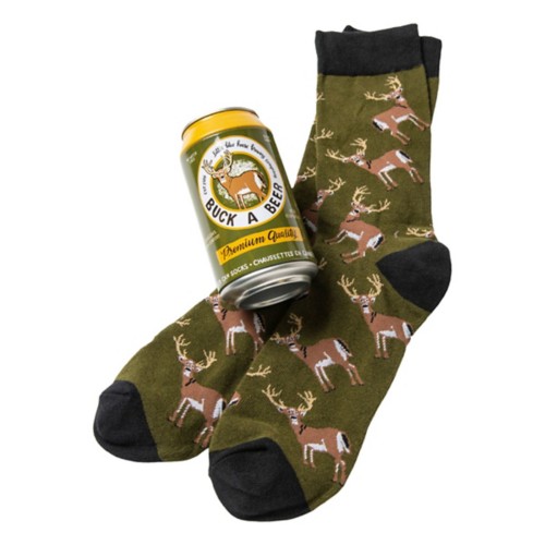 Men's Little Blue House Buck A Beer Beer Can Crew Socks