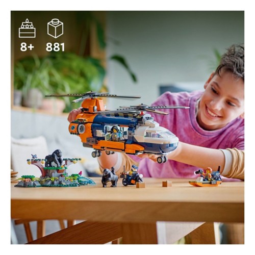 LEGO City Jungle Explorer Helicopter at Base Camp Building Toy 60437