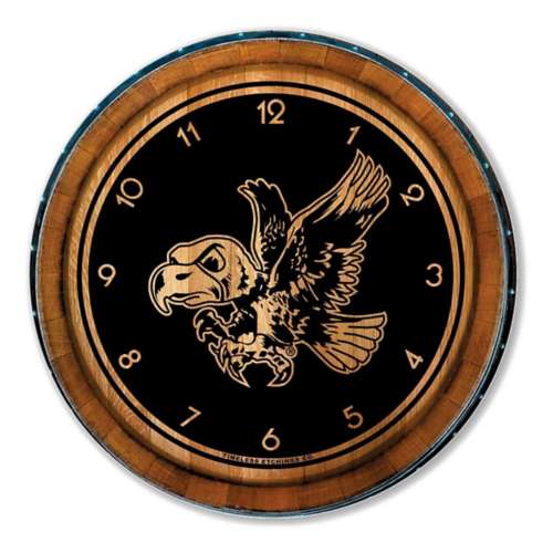 Timeless Etchings Iowa Hawkeyes Herky Wood Barrel Clock | SCHEELS.com