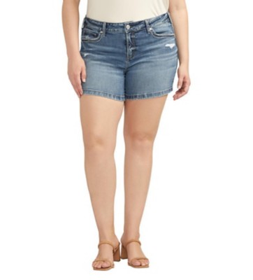 Women's Silver Jeans Co. Plus Size Elyse Rise Comfort Fit Jean Shorts ...