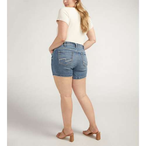 Women's Silver Jeans Co. Plus Size Elyse Rise Comfort Fit Jean Shorts ...