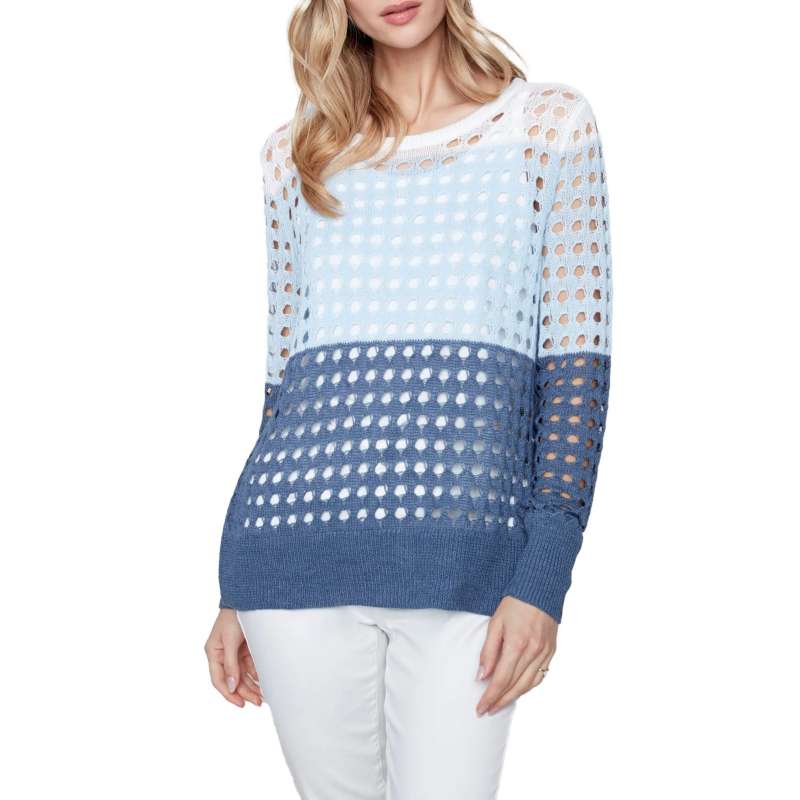 Women's Charlie B Colorblock Fishnet Crochet Pullover Sweater | SCHEELS.com