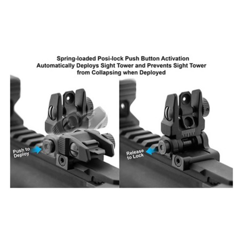 UTG ACCU Sync Spring Loaded AR15 Flip up Rear Sight