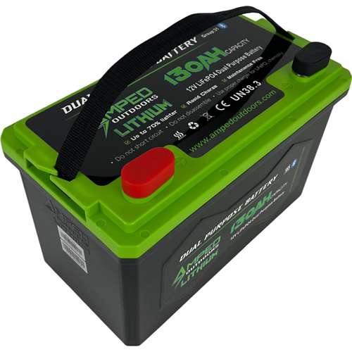 Amped Outdoors 130Ah Dual Purpose Heated Lithium Battery 12.8V ...