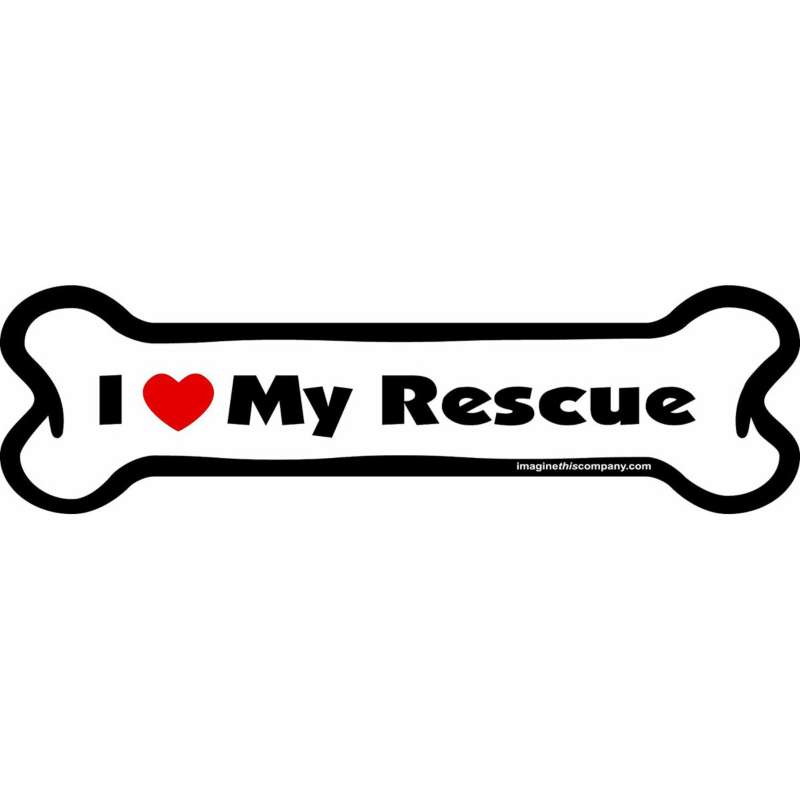 Imagine This I Love My Rescue Bone Car Magnet | SCHEELS.com