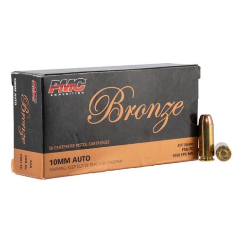 PMC Ammunition Bronze FMJ 10mm Auto Handgun Ammunition 50 Round Box