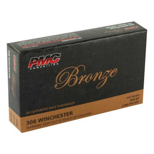 PMC Ammunition Bronze 308 Winchester Rifle Ammunition 20 Round Box