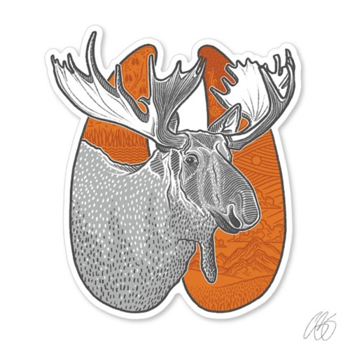Casey Underwood Artwork Moose Track Decal