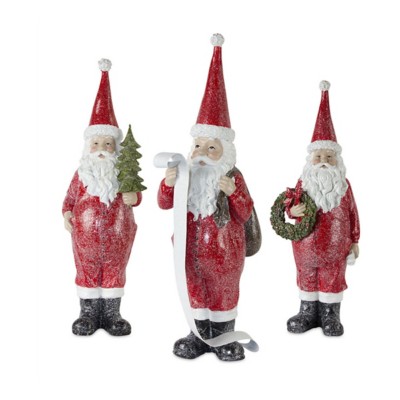Melrose International Resin Santa (Set of 3)