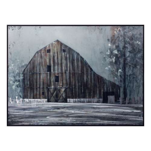 Melrose International 31.5"L Metal Framed Modern Barn Canvas Painting ...