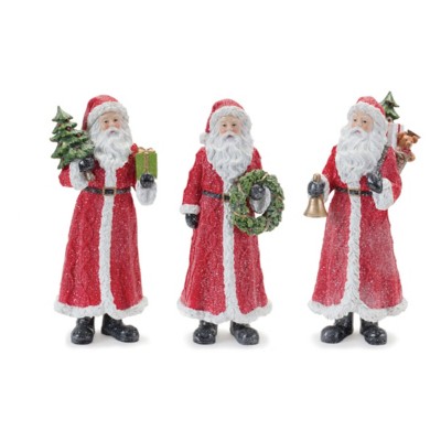 Melrose International 15"H Resin Santa (Set of 3)
