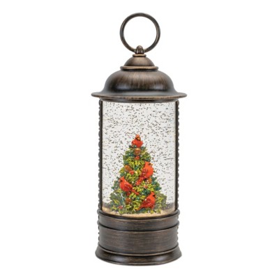 Melrose International LED Cardinals and Holly Tree Snow Globe