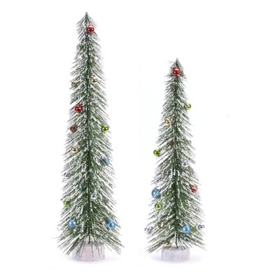Melrose International Tree w/ Ornaments Dcor (Set of 2)