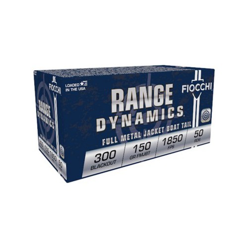 Fiocchi Range Dynamics FMJBT 300 AAC Blackout Rifle Ammunition 50 Round Box