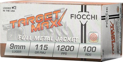 Fiocchi Target Max SCHEELS Exclusive 9mm Handgun Ammunition 100 Round Box