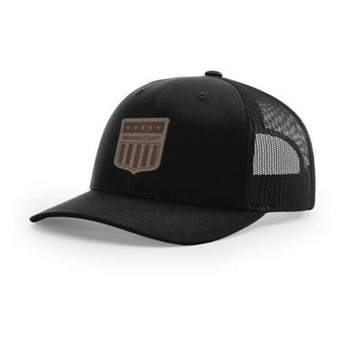 Men's Fabri-Tech Mastercraft Leather Shield Patch Trucker Snapback Hat ...