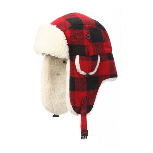 Men's Crown Cap Buffalo Check Aviator Bomber