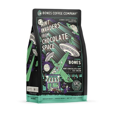 Bones Coffee Co. Bones Co Mint Invaders From Chocolate Space Ground 12 ...