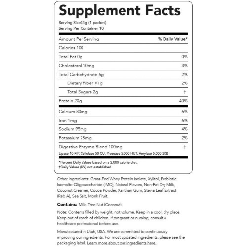 Clean Simple Eats Protein Powder Single Serving - 10 Pack