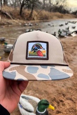 Kids' BURLEBO Camo Duck Stamp Snapback Hat
