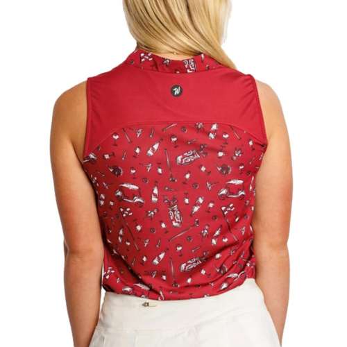 Women's Waggle Golf Wine And Nine Sleeveless V-Neck Golf Polo | SCHEELS.com