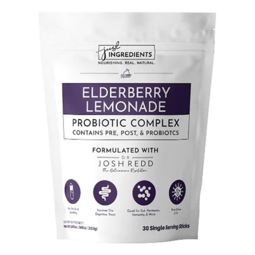 Just Ingredients Elderberry Lemonade 3-in-1 Probiotic Complex