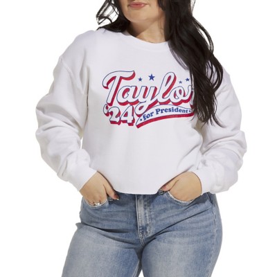 Women's Precision Apparel Taylor For President Crop Crewneck Sweatshirt