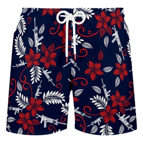 Men's Retro Rifle Patriotic Hawaiian Lounge Shorts