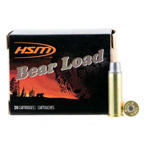 HSM Bear Load Semi Wadcutter Gas Check Pistol Ammunition 20 Round Box ...