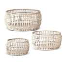 K&K Interiors Set of 3 White Rattan Round Nesting Baskets | SCHEELS.com