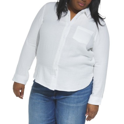 Women's Thread & Supply Plus Size Riley Long Sleeve Button Up Shirt ...