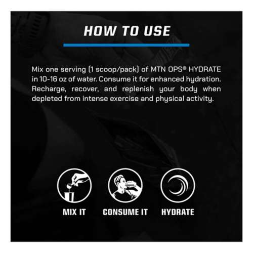 MTN OPS Hydrate Electrolyte Powder 20 Serving On-The-Go Packs | SCHEELS.com