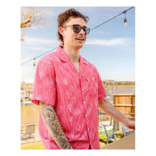 Men's Waggle Golf Downstream Camp Golf Button Up Shirt