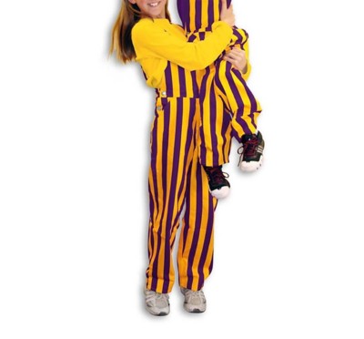 Game Bibs Kids' Purple & Gold Striped Overall Bibs | SCHEELS.com