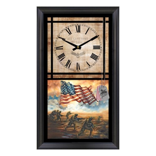 Print & Frame Quail Forever Patriotic Mantel Clock by LeAnna Wurzer