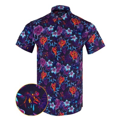 Men's Retro Rifle Hawaiian Drip Button Up Shirt
