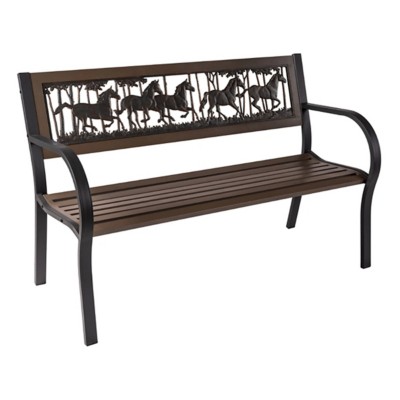 Painted Sky Designs Running Horses Tube Steel Bench | SCHEELS.com