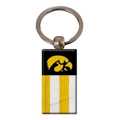 Fan Creations Iowa Hawkeyes Wooden Flag Keychain