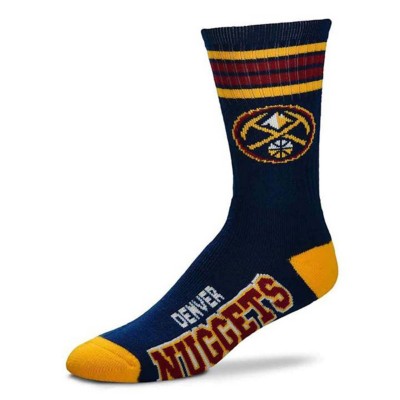 For Bare Feet Denver Nuggets 4 Stripe Deuce Crew Socks